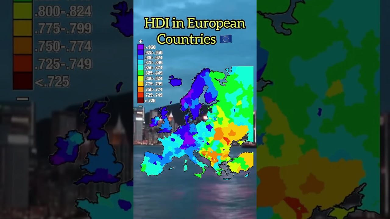HDI in European Countries #shorts #map #europe #hdi #geography