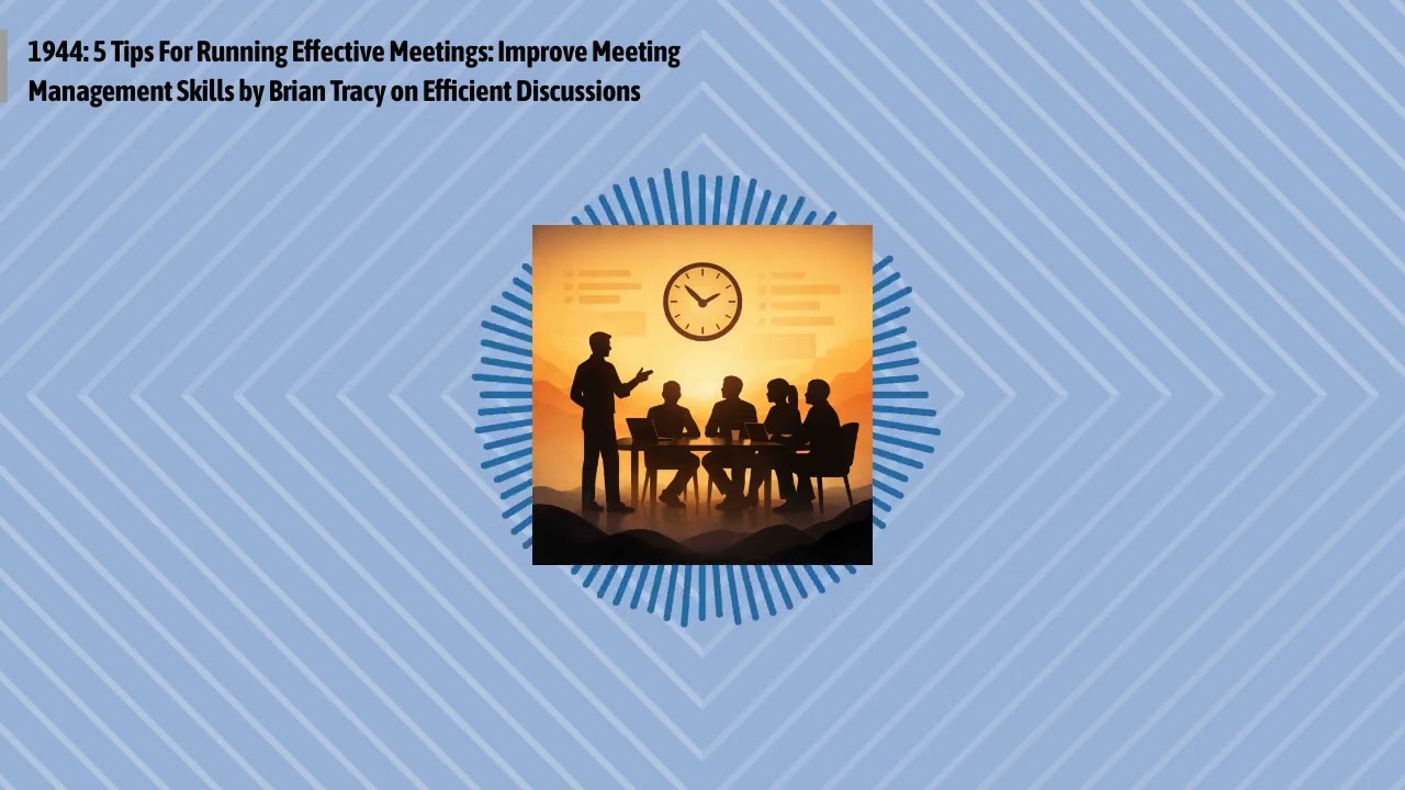 1944: 5 Tips For Running Effective Meetings: Improve Meeting Management Skills by Brian Tracy on...