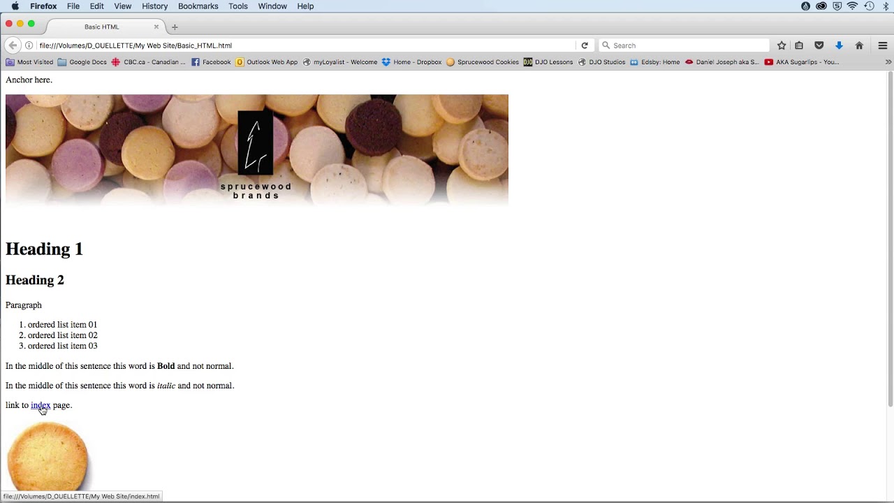 Basic html Exercise