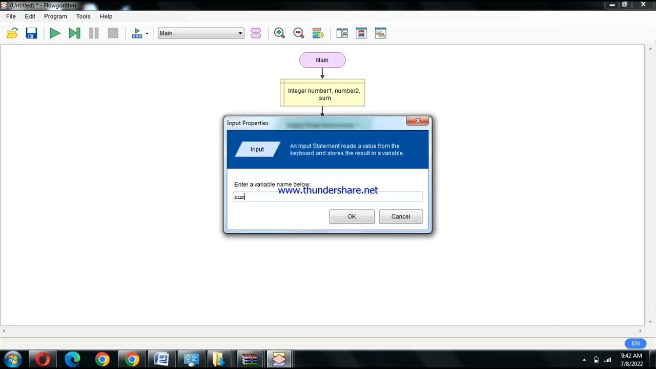 Flowgorithm to add 2 integers
