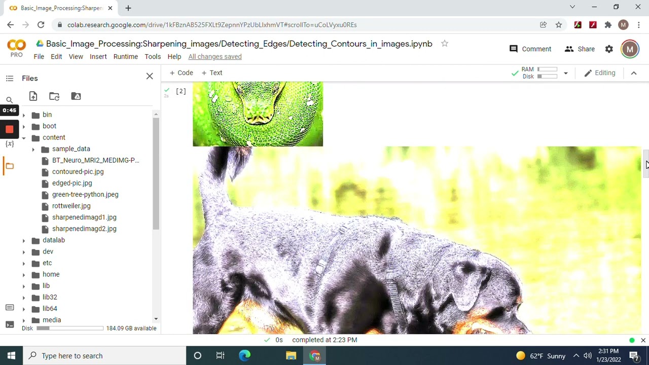 Basic Image Processing by Sharpening images, Detecting Edges, Detecting Contours with cv2 and numpy