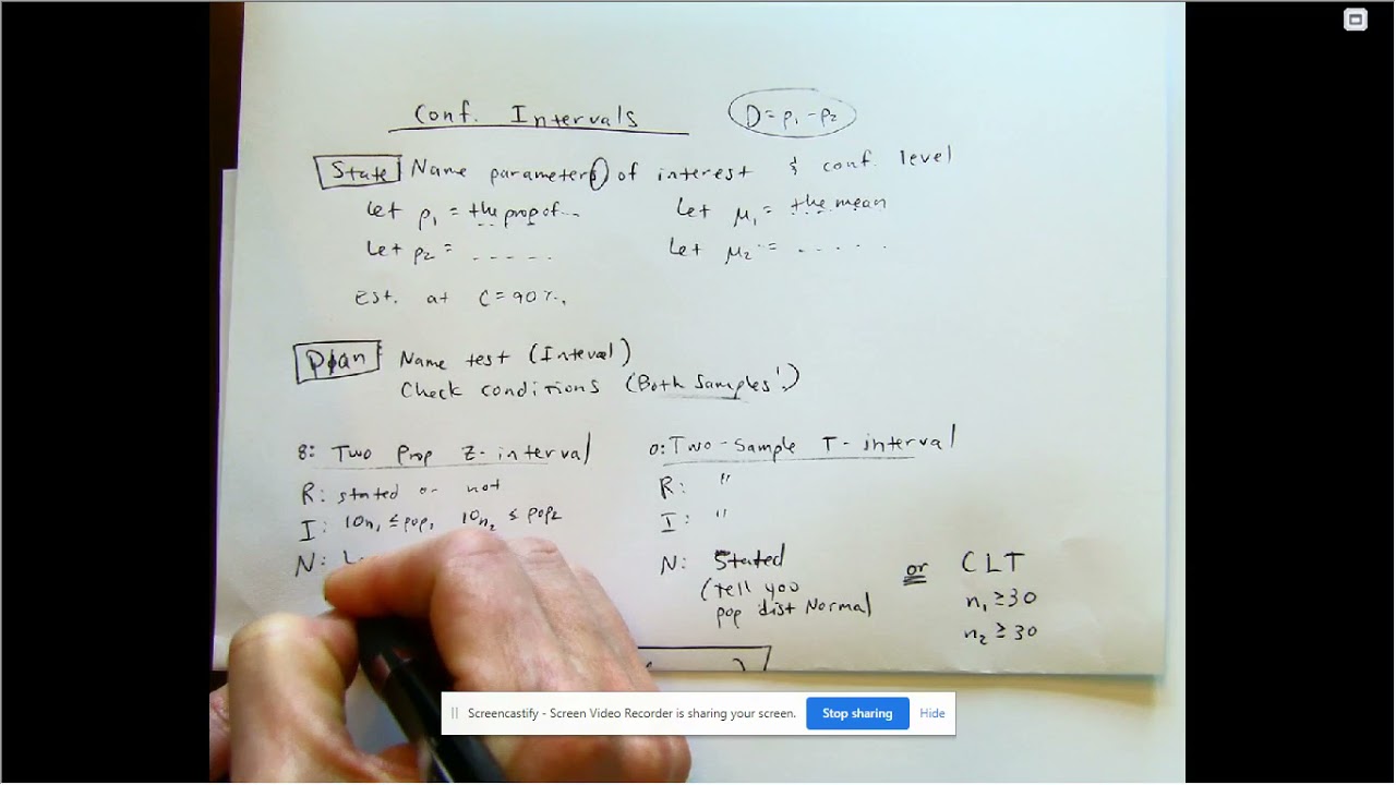 Chapter 10 video 2   constructing two sample confidence intervals