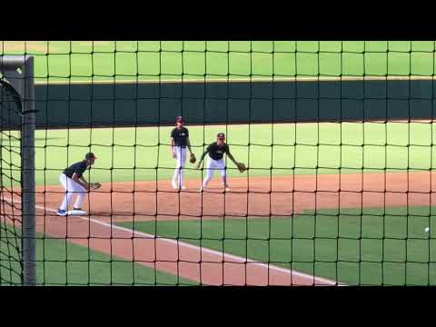 Chris Newstrom:2024:Chaparral High School:USA Baseball 2019 NTDP:3rd Base Warm Up