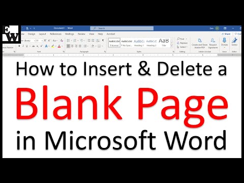 How to Insert and Delete a Blank Page in Microsoft Word (PC & Mac)