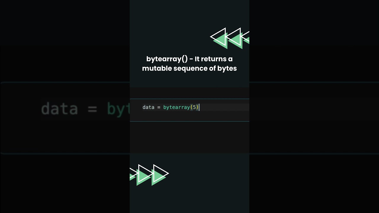 Underrated Python bytearray() Trick You Should Know (7/50) 💻