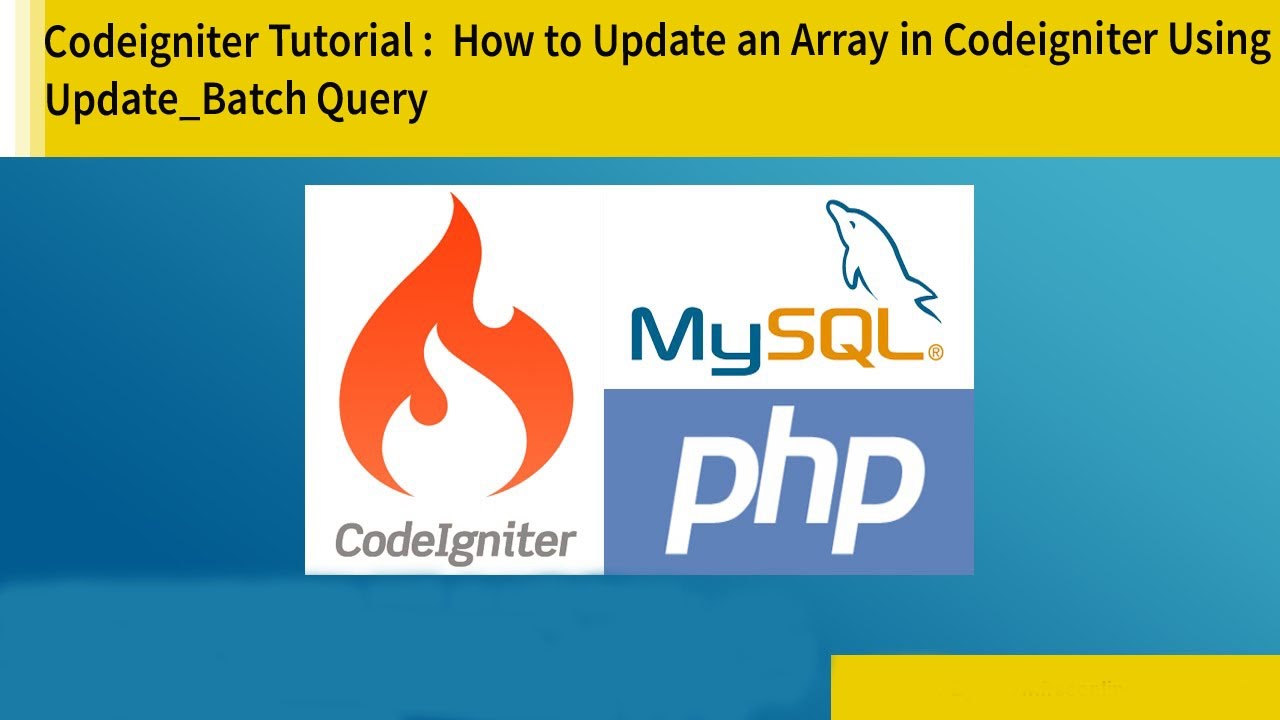 Update Array in Codeigniter Using update_batch Query