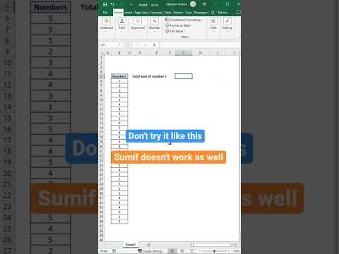 Add using Array formula in Excel