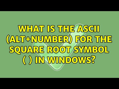 What is the ASCII (Alt+number) for the square root symbol ( ) in Windows? (5 Solutions!!)