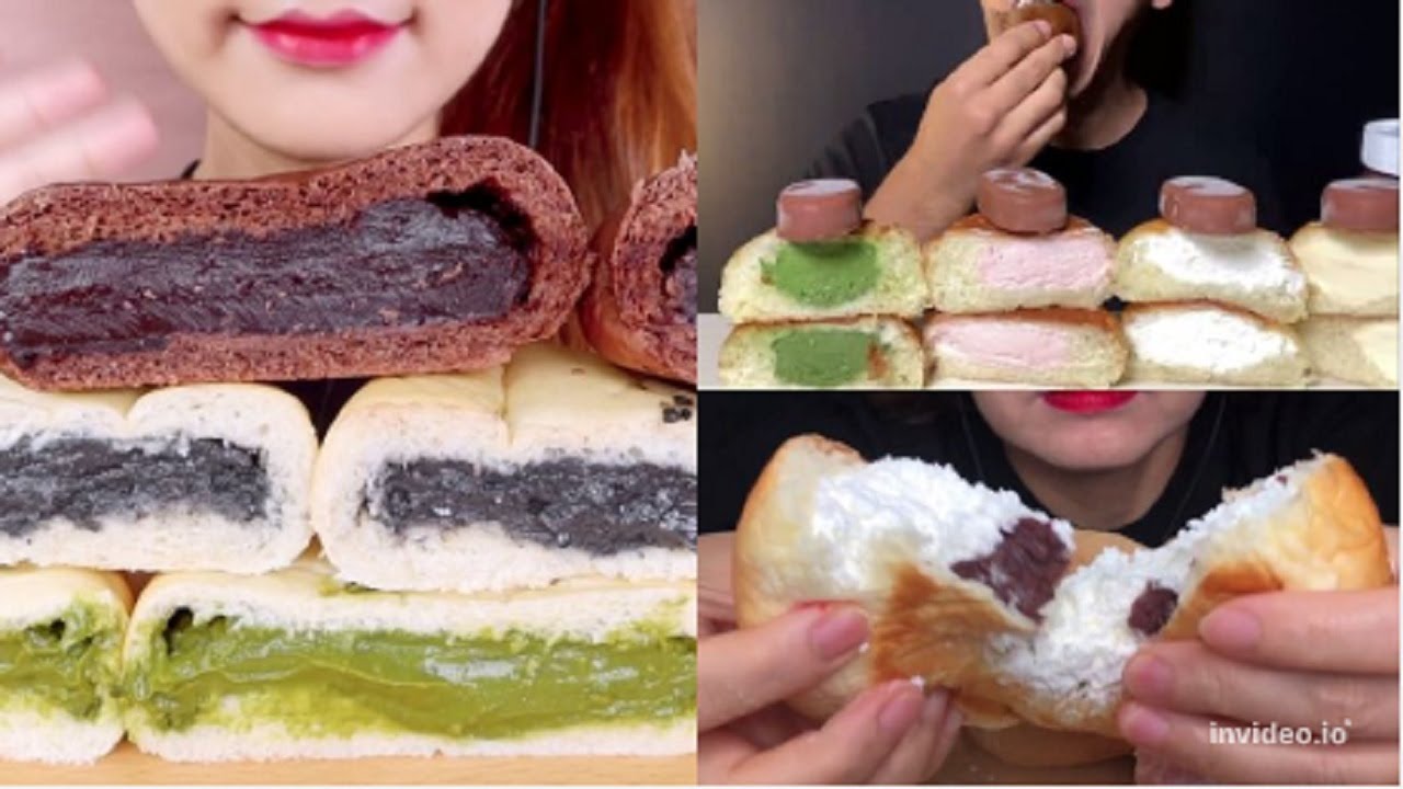 ASMR MUKBANG COMPILATION | CREAM BREAD | EATING SOUNDS | SATISFYING | GOOD FOOD ASMR