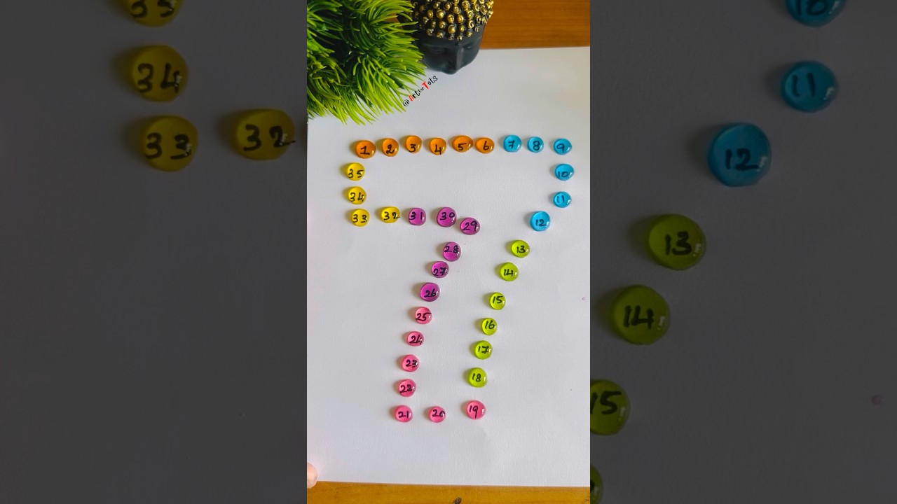 💕Drawing A Checker Path From Number 1-35 #shorts #trending #line #youtubeshorts #viral #colormixing