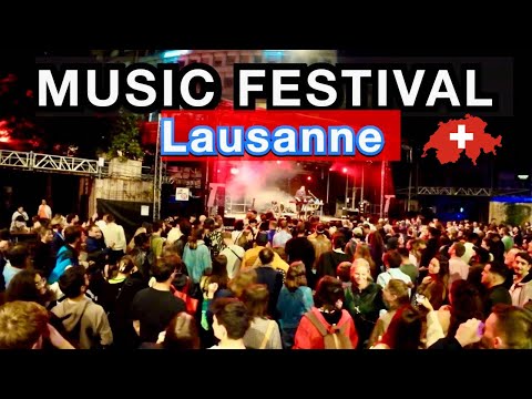 Night Walking Tour, Lausanne Music Festival 2024. Switzerland Night Tour. Fête de la musique