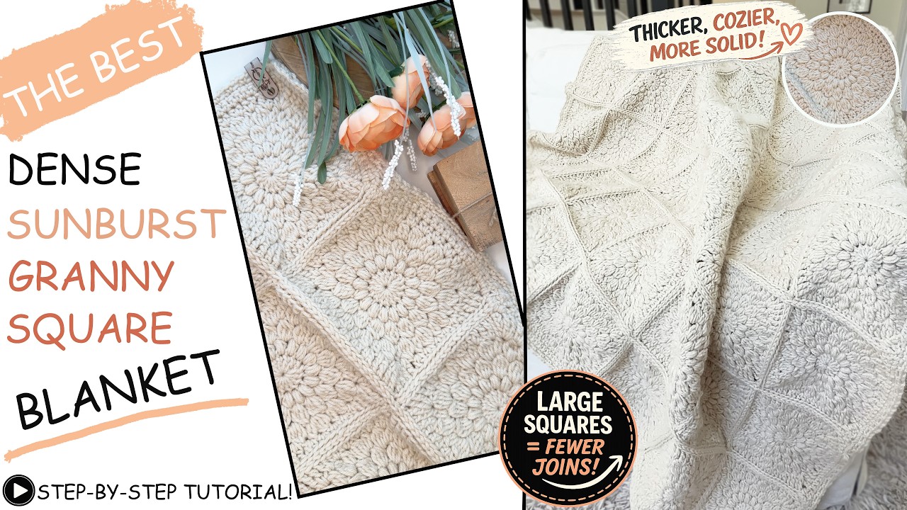 MODERN Crochet Sunburst Granny Square Blanket | Full Step-by-Step Tutorial