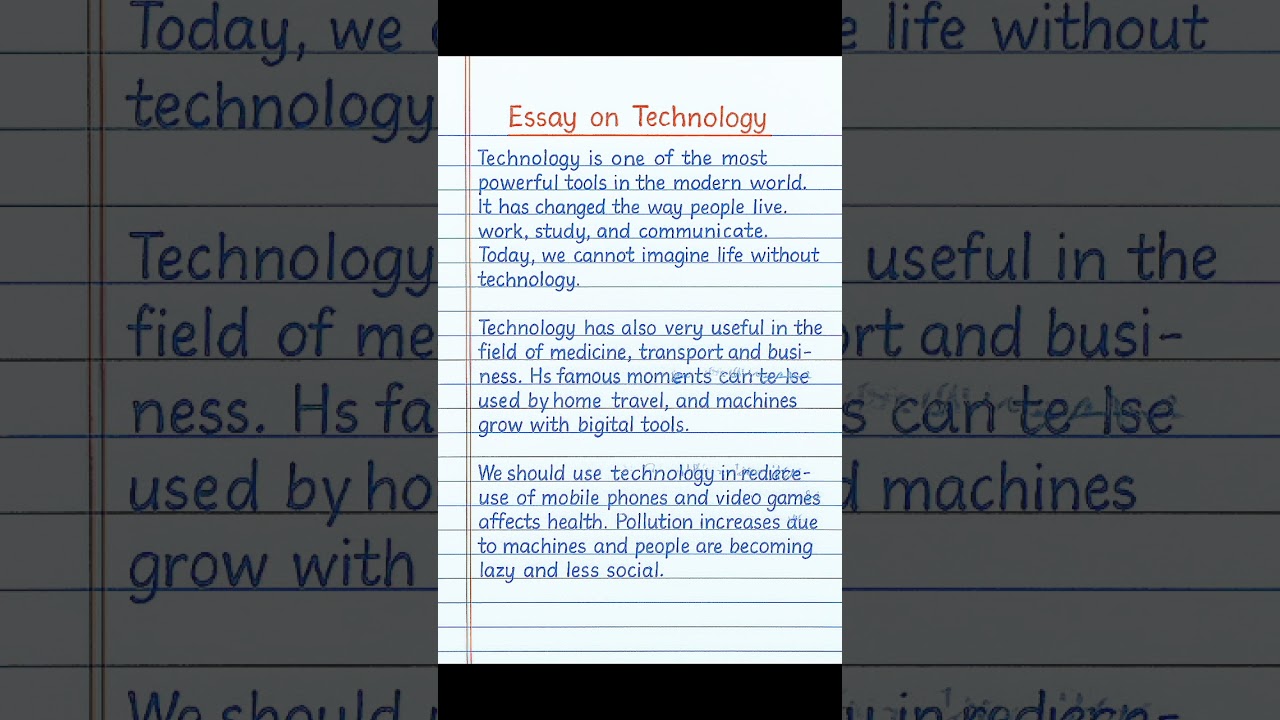💻 Long Essay on Technology | Easy English Essay | Notebook Style