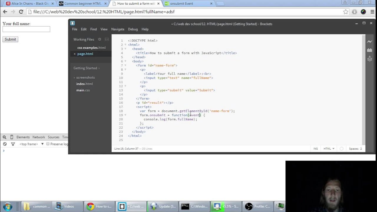 How to submit and process a form with JavaScript