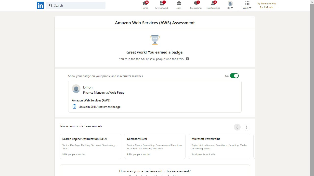 LinkedIn Amazon Web Services (AWS) Assessment Test