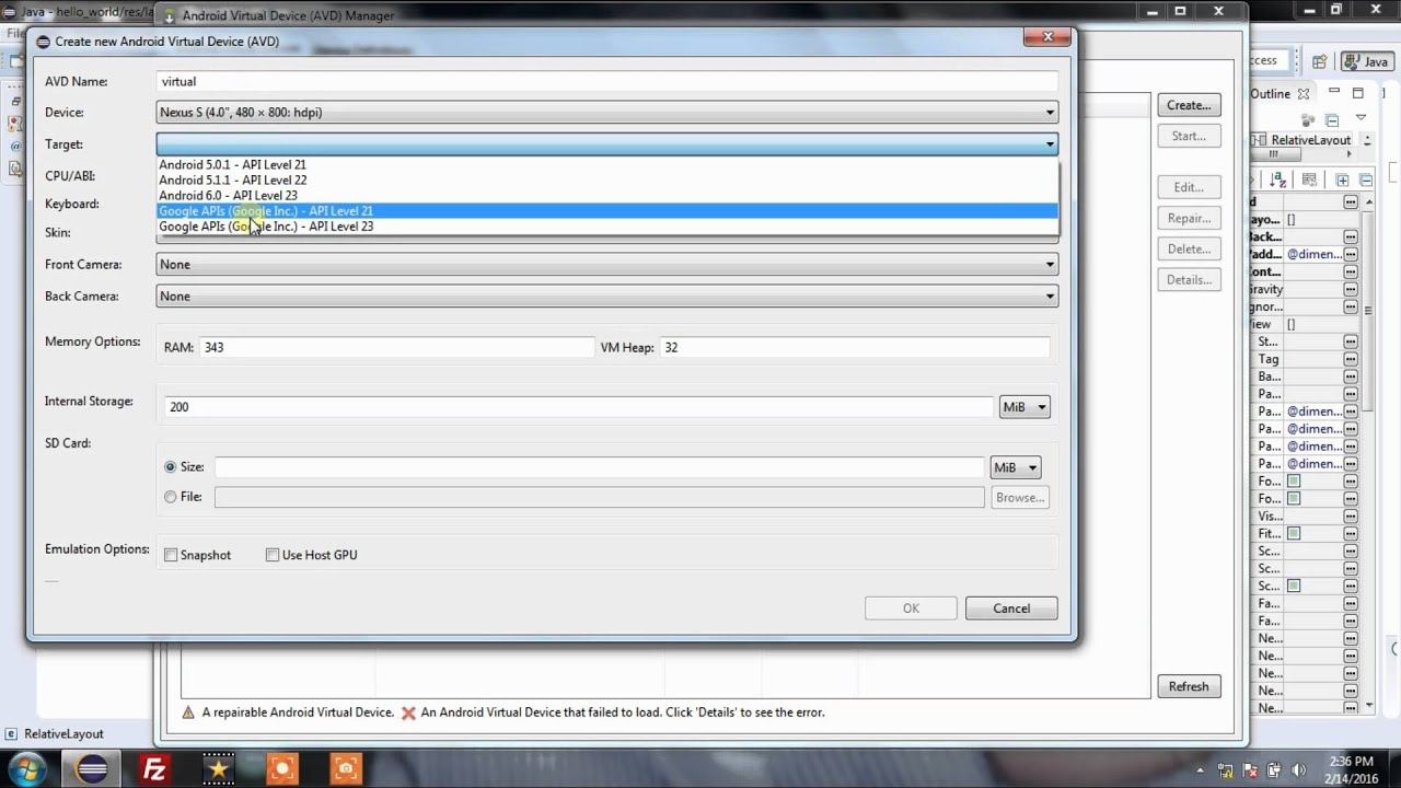 Learn to create Android App with Eclipse Mars and Android version 4.0 and above