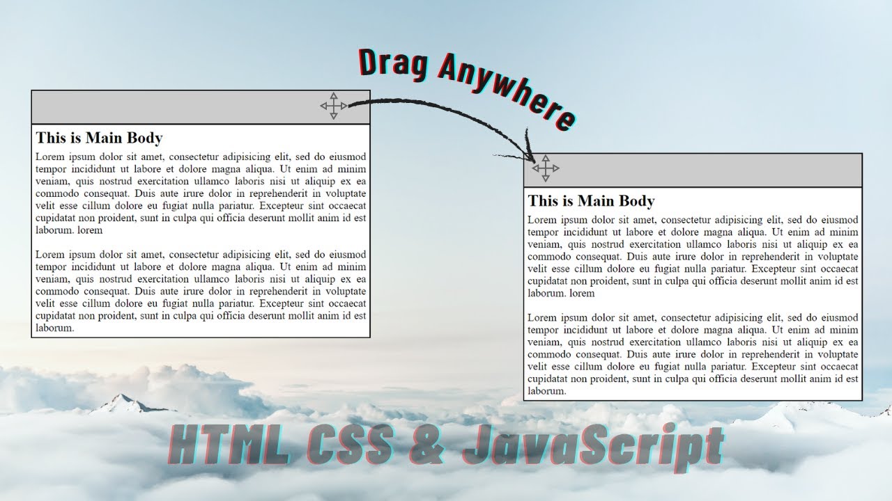 Draggable Element Using HTML CSS and JavaScript | Draggable Element | Draggable Interaction In HTML