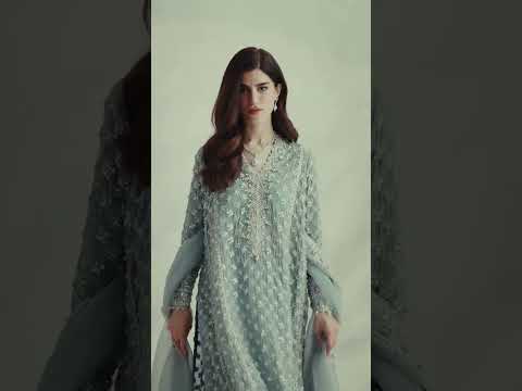 Elan Wedding Festive Luxury Pure Chiffon Hand Made Unstitched Collection CรLESTINE
