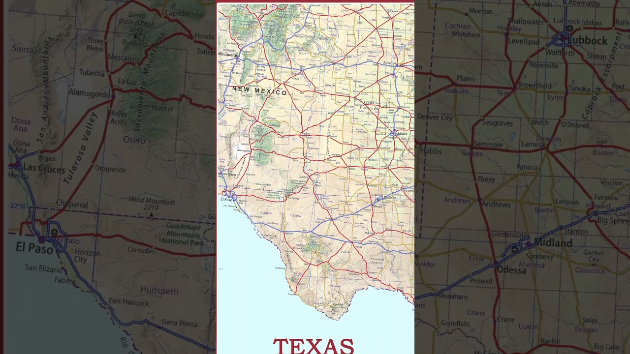 Texas Physical State Map - I Love Maps