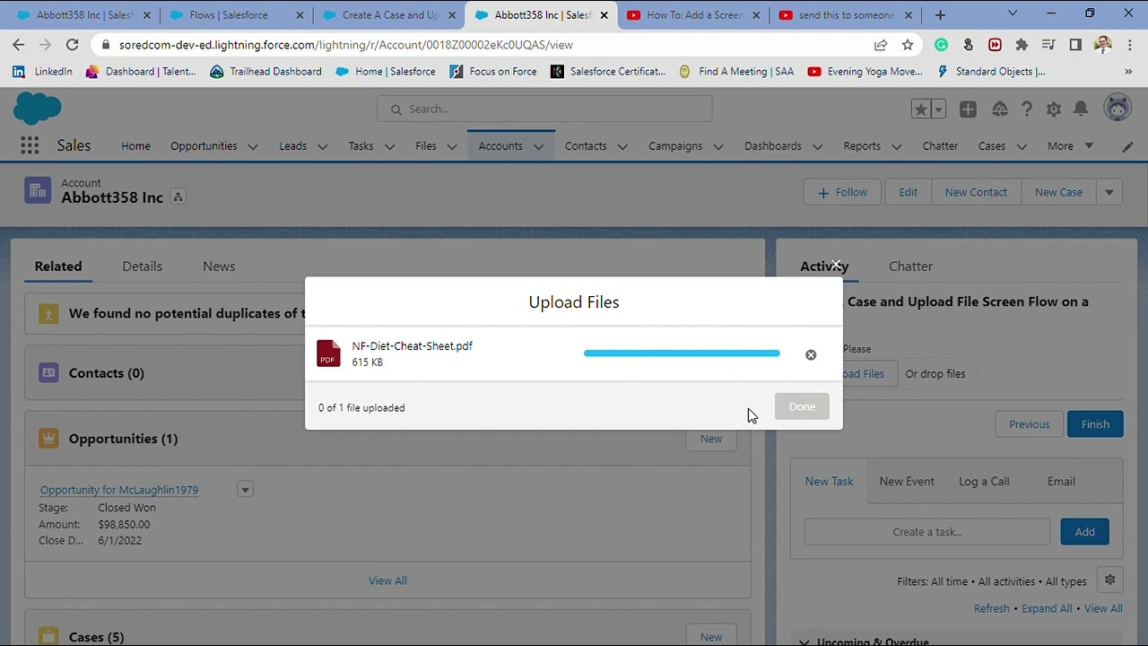Create A Case and Upload File Screen Flow on a Record