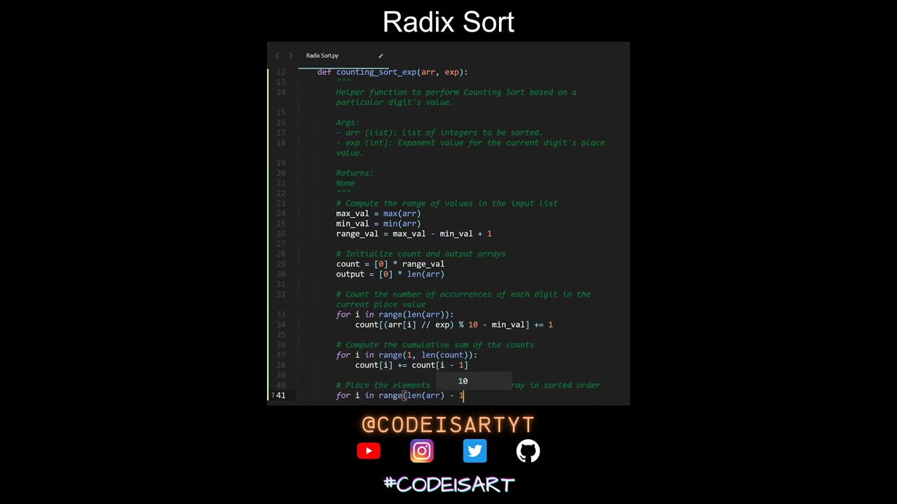 Radix Sort Code in Python | Sorting Algorithms | Python Coding Tutorial | Python Coding Interview