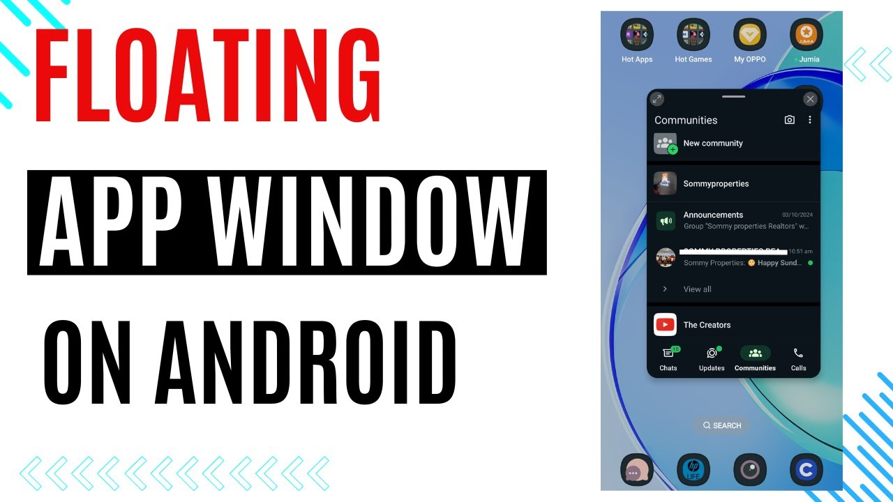 Set up floating app window on Android Phone