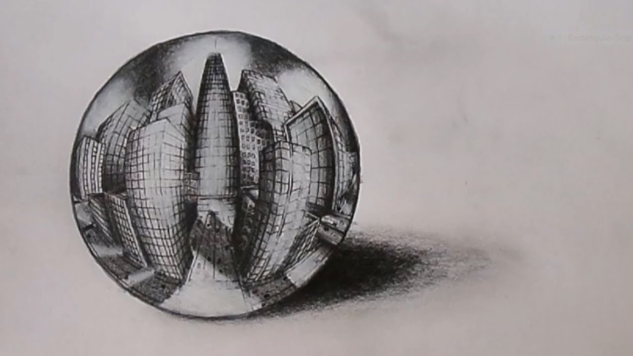 Five Point Perspective Drawing | Time Lapse