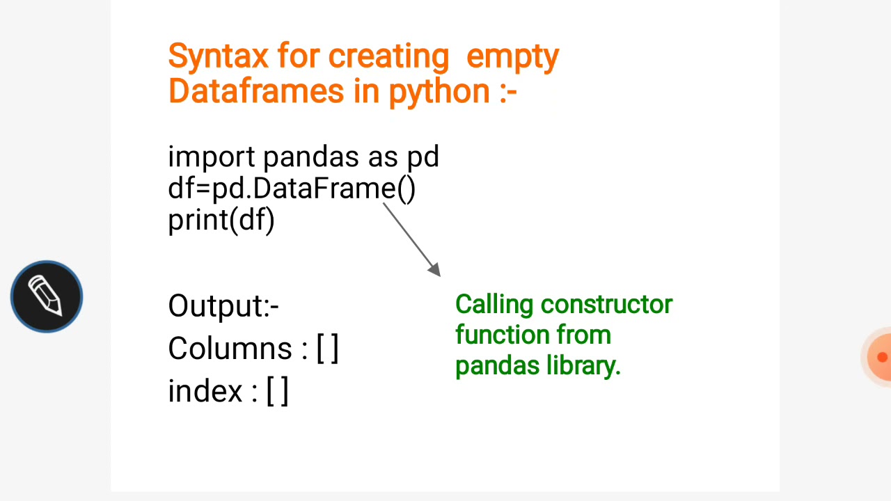 practical example of creating Dataframes in python