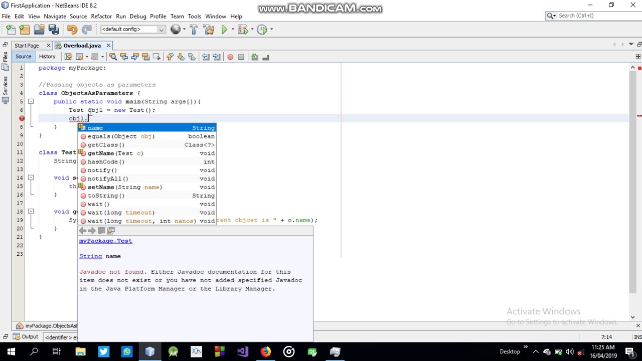 21.  Java For Beginners.  Passing Objects as Parameters