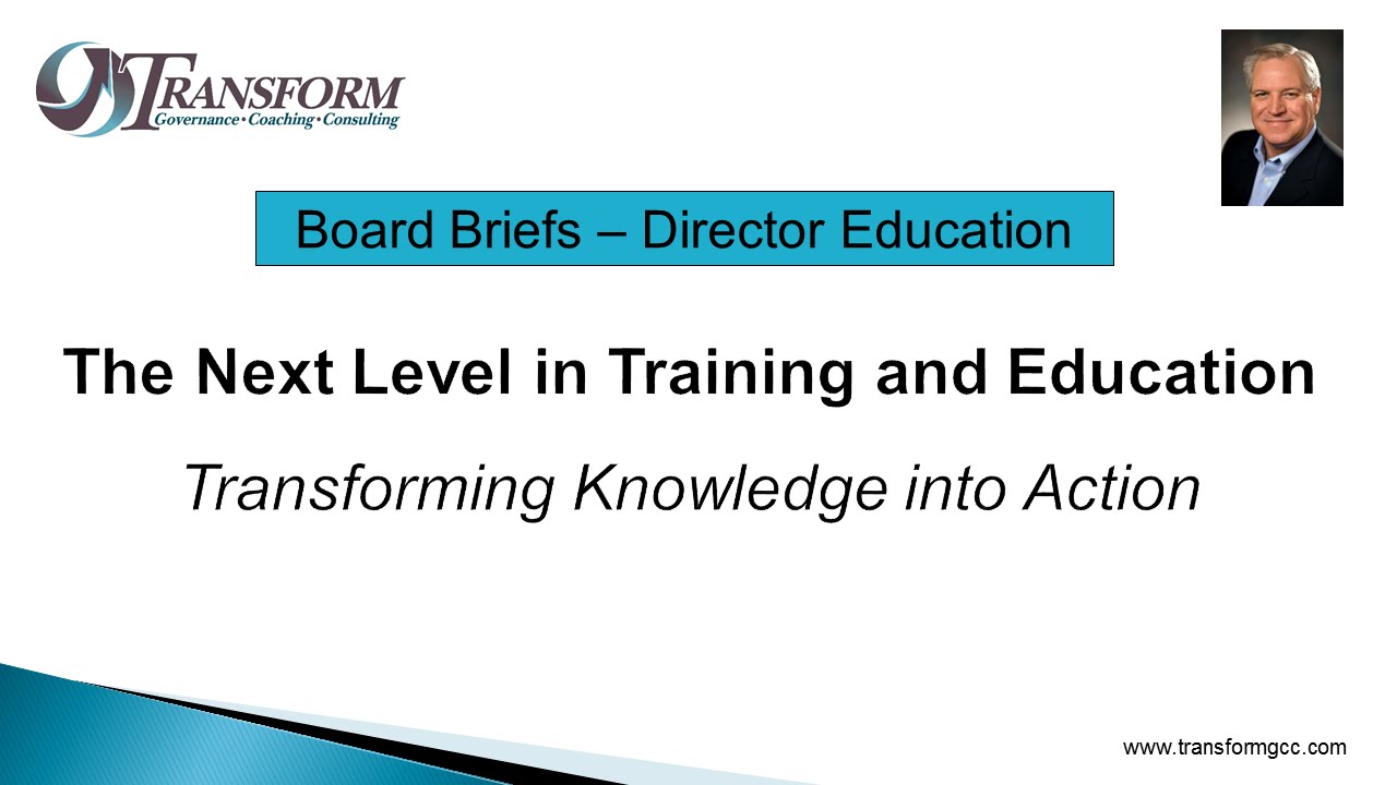 The Next Level in Director Training and Education