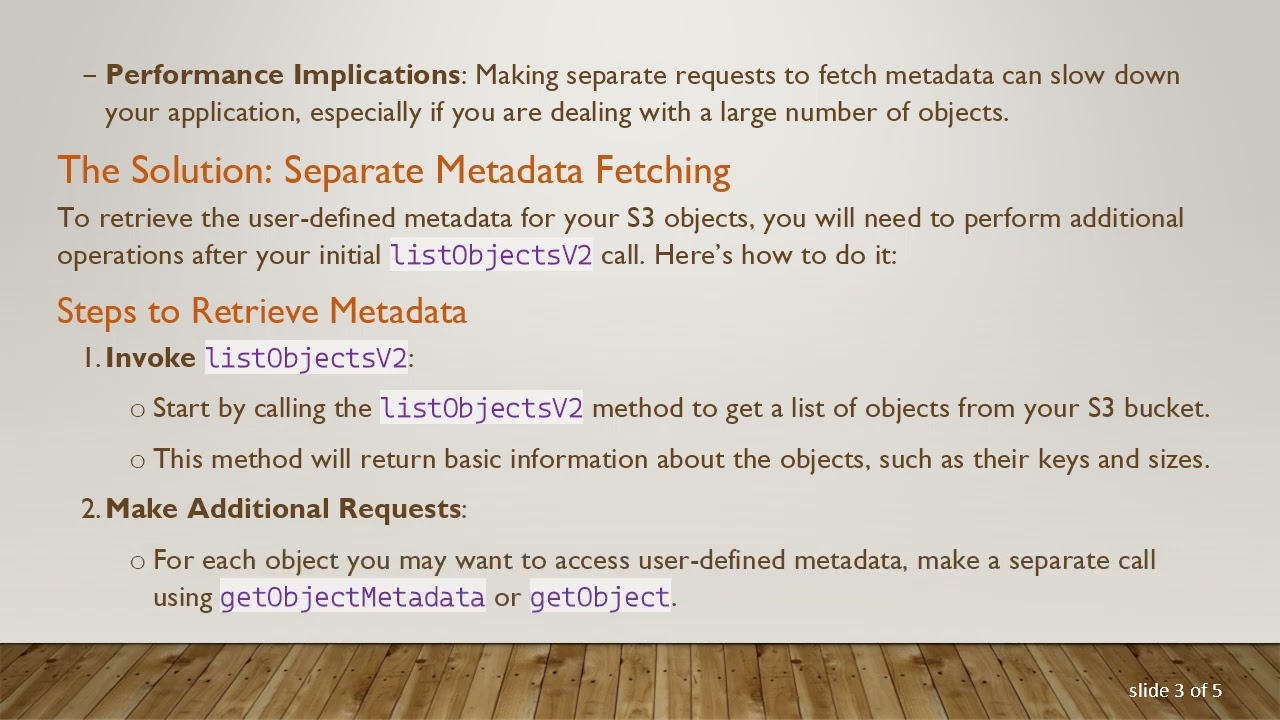 How To Efficiently Retrieve S3 Object User Defined Metadata Using AWS SDK