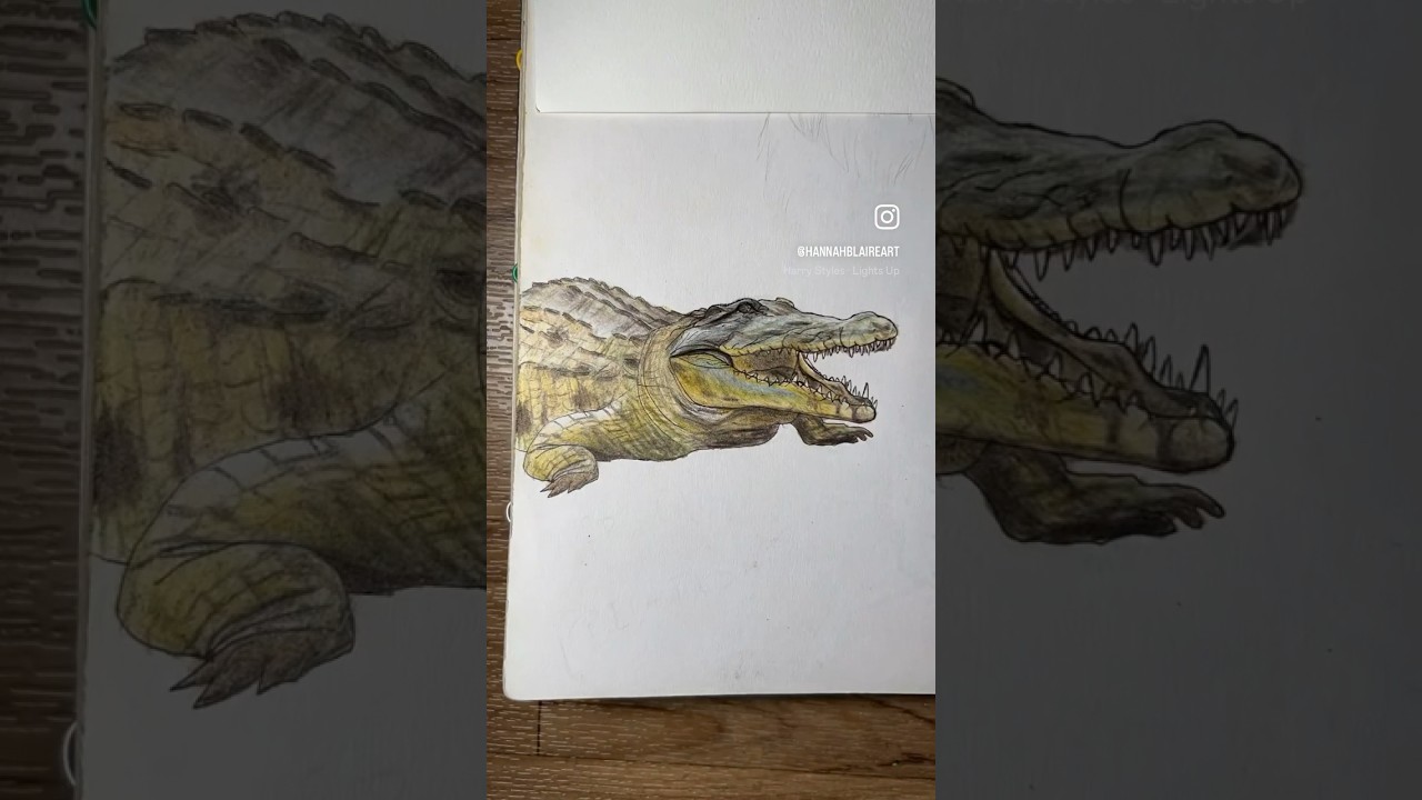 nile crocodile created with colored pencils 🧸🌱