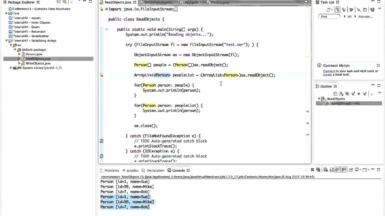 Tutorial 50 - Serializing Arrays
