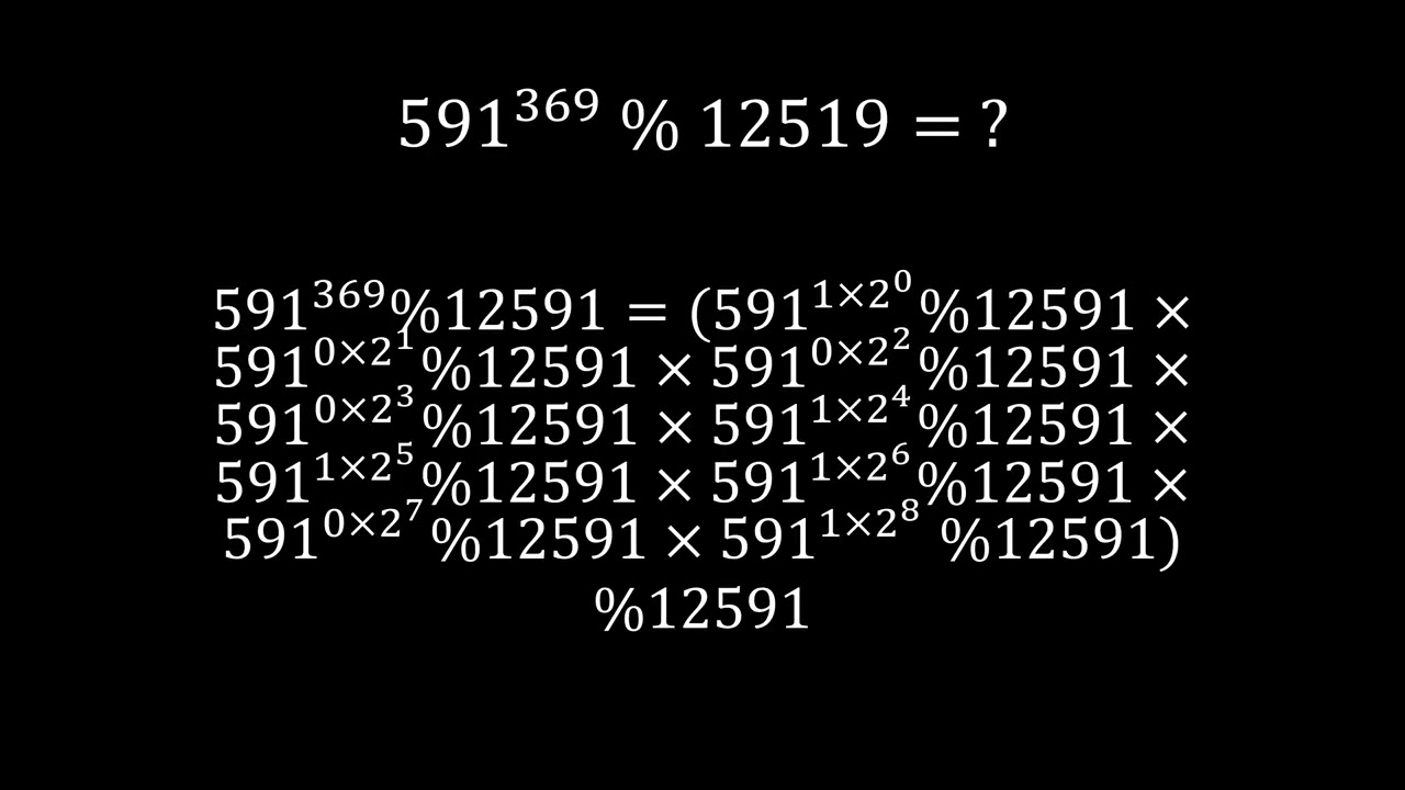 Repeated Squaring Algorithm, simple steps everyone can understand.