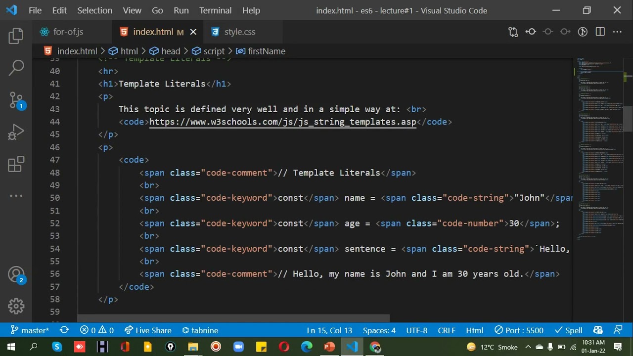 JavaScript ES6 Lecture 1 | Let, Const, Template Literals, Arrow Functions | Umar Ahmad