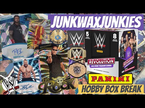 Panini Revolution WWE 2023 Hobby box break Hulk Hogan Roman Reigns The Rock Autograph insert HUNT