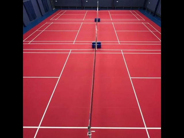 Badminton Court Mat - 4.5mm Red PVC Badminton Court Mat Trader ...
