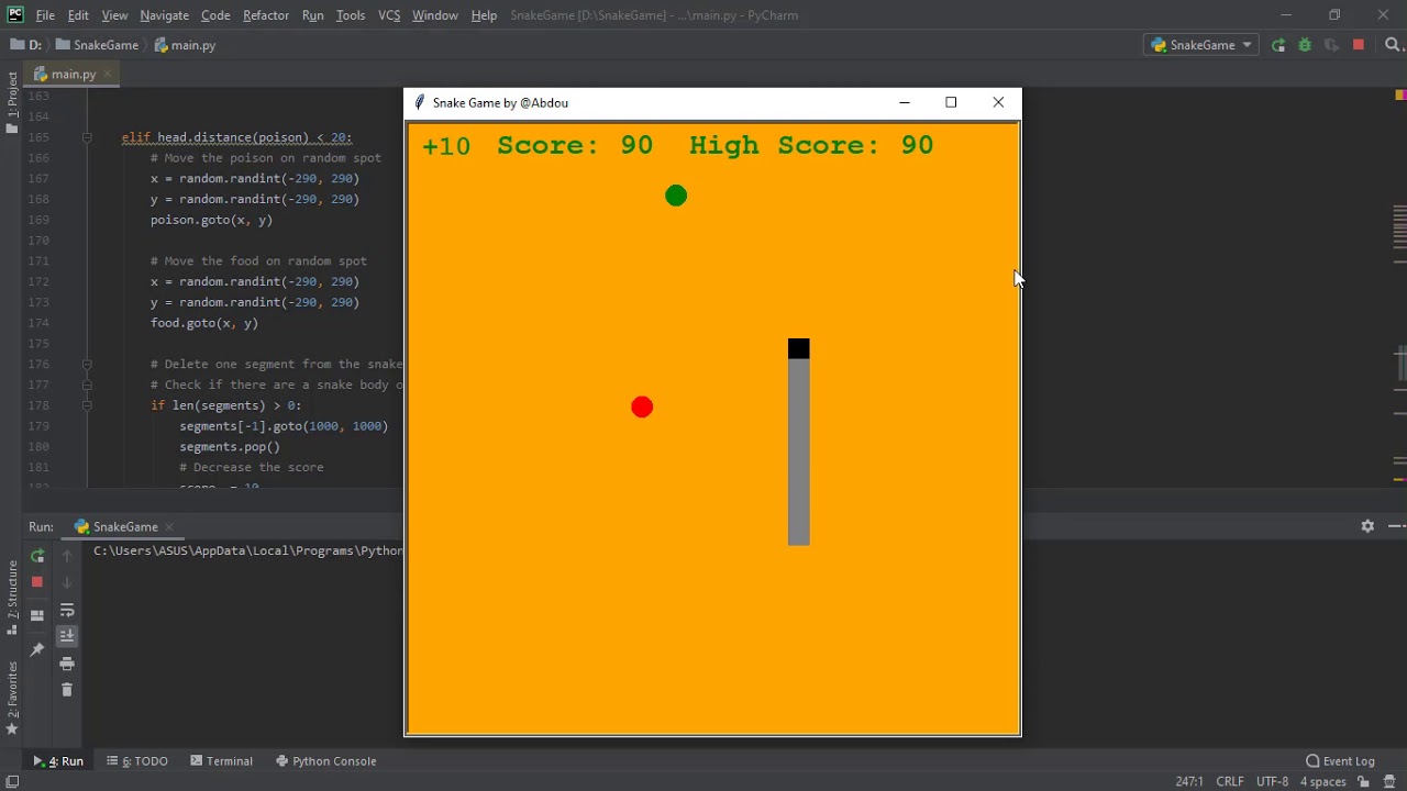 Snake Game PYTHON 2020 | Demonstration