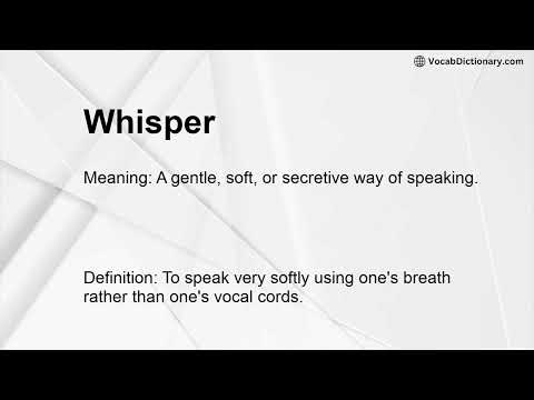Whisper Meaning
