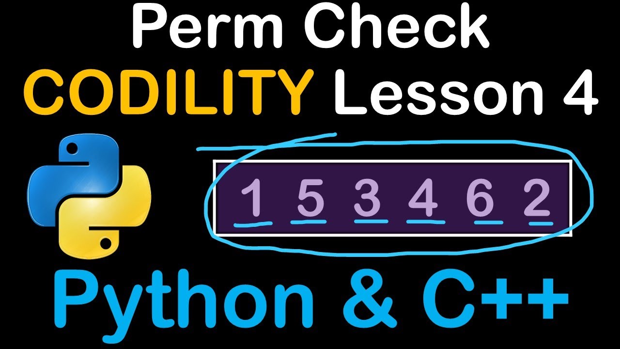 Permutation Array Check in Python and C++ Codility Solutions