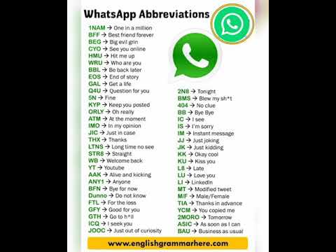 whatsapp abbreviations