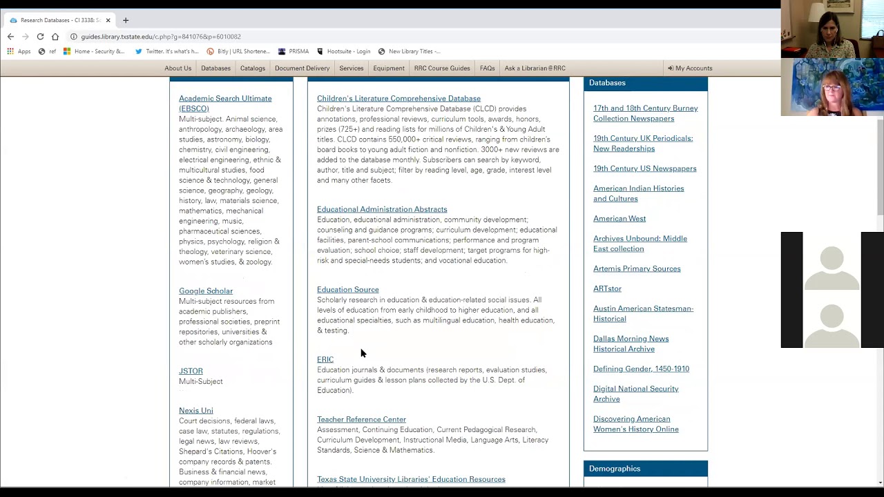 Library Instruction CI 3338 Brooks