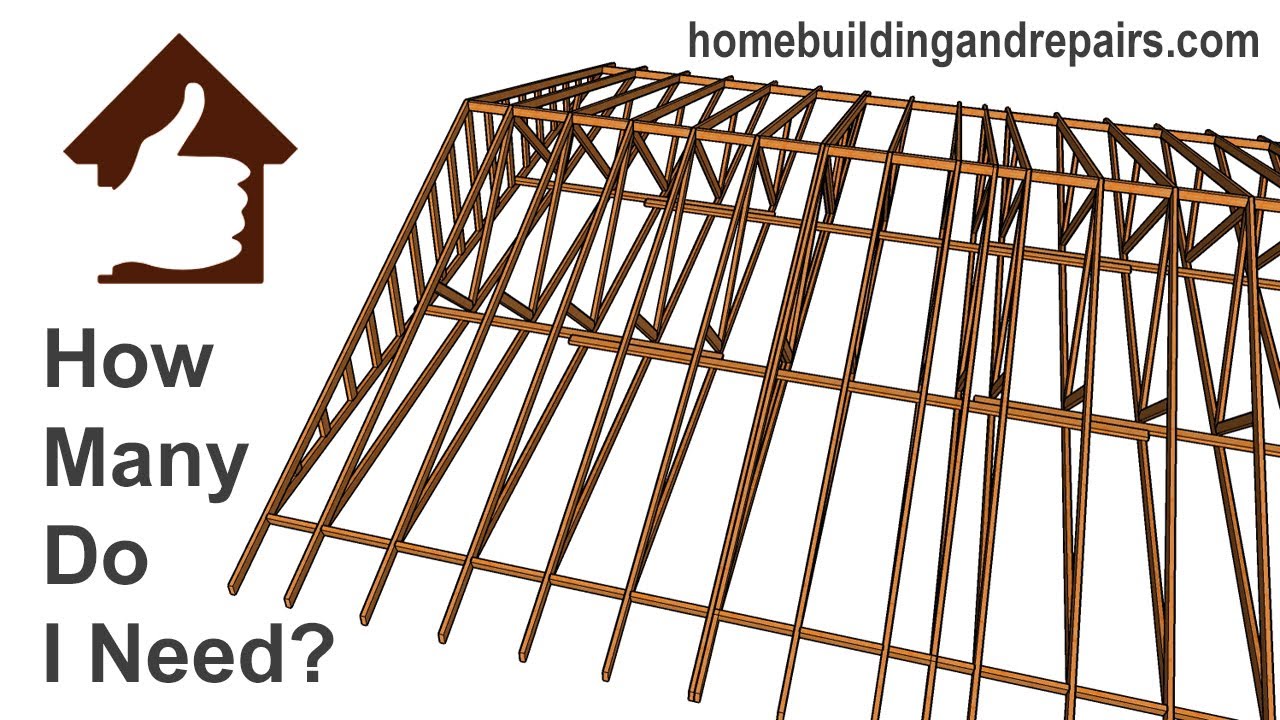 How To Calculate Amount of Roof Trusses Needed To Build Gable Roof - Simple Math For Builders