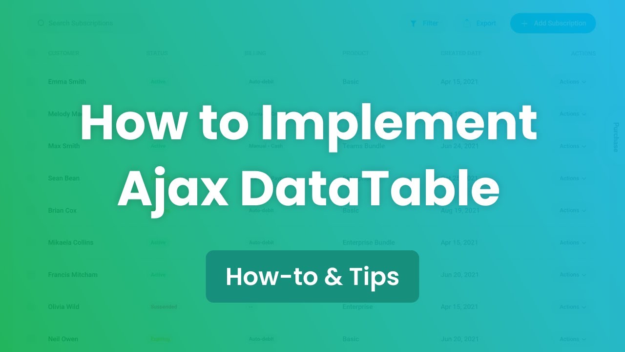 How to Implement an Ajax DataTable