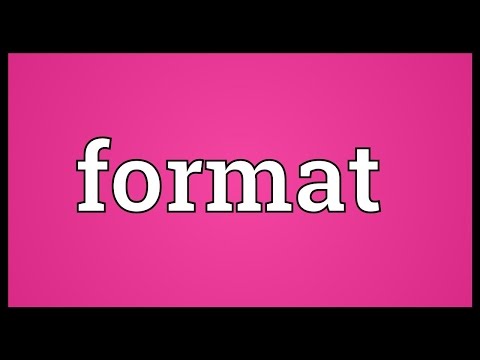 Format Meaning