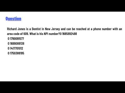 Richard Jones is a Dentist in New Jersey and can be reached at a phone number with area code of 609