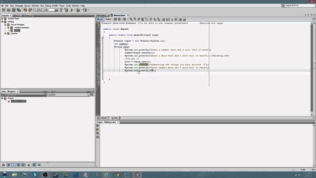 Java Intermediate Code: Repeating My Words