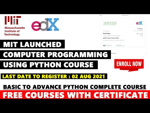 EDX Free Online Courses with Certificate | MIT Computer Programming using Python Free Course
