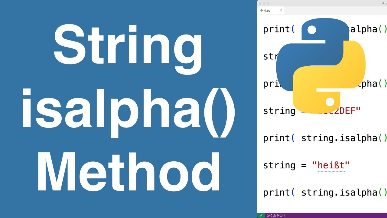 String isalpha() Method | Python Tutorial