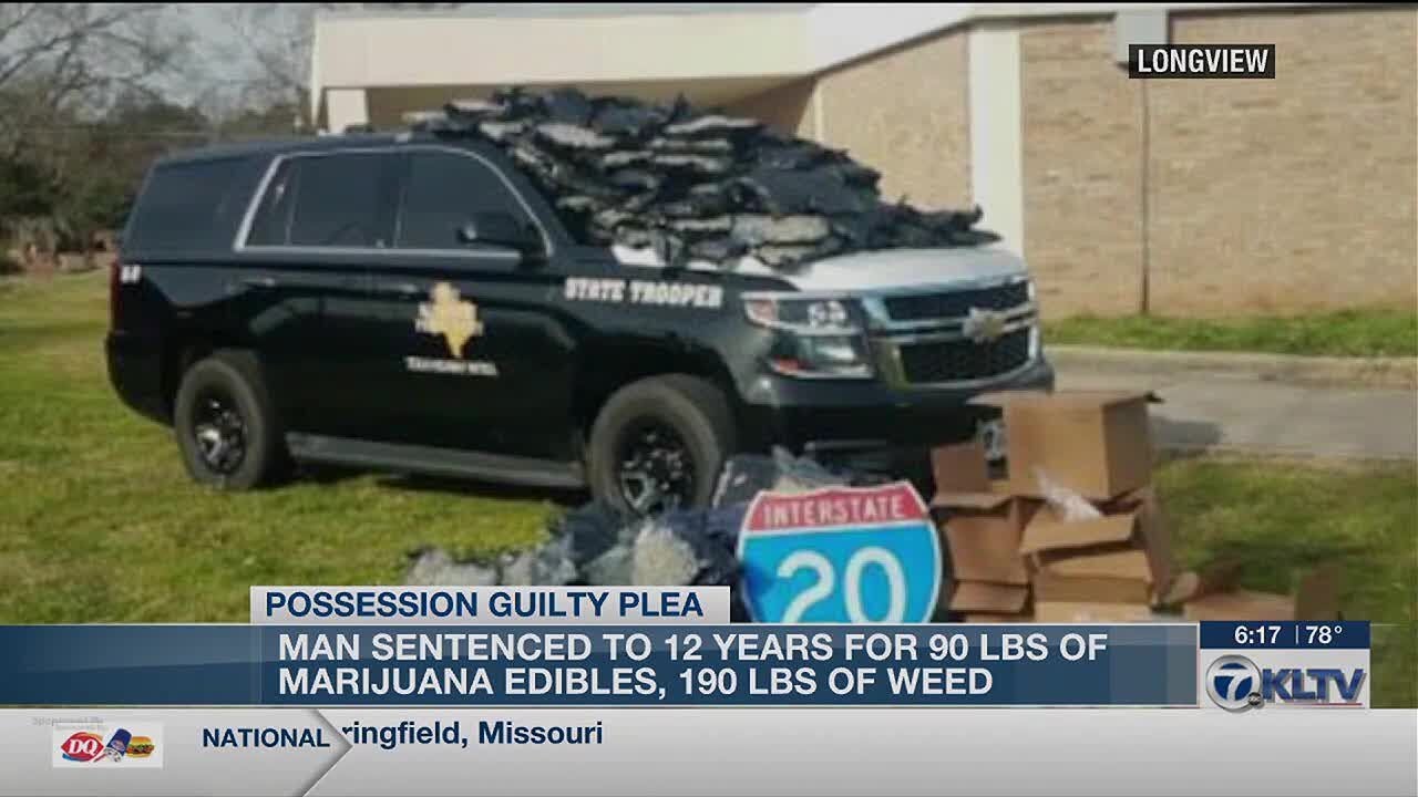 Florida man arrested in Gregg County with 90 lbs of marijuana candies sentenced to 12 years